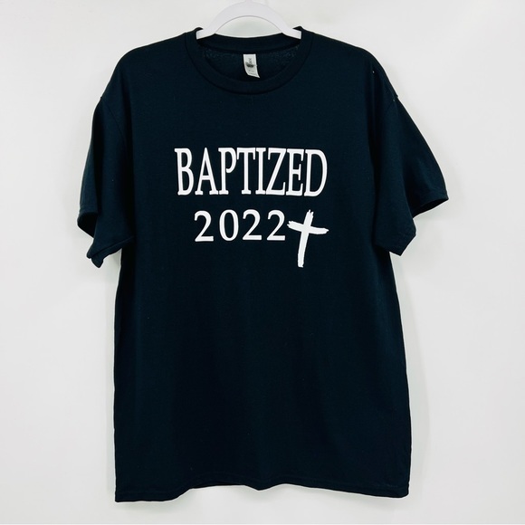 Gildan | Shirts | Baptized 222 Gildan Unisex Black Tee In Package ...